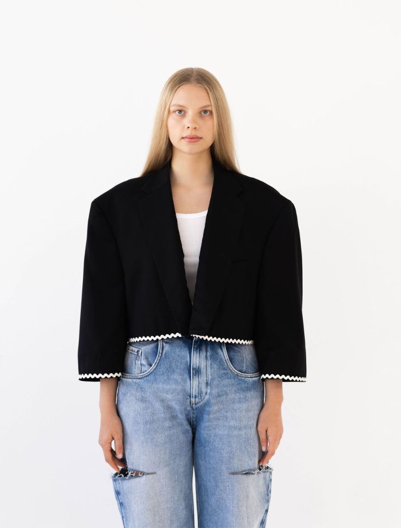 Black Ric Rac Reworked Blazer – M. WOOLF